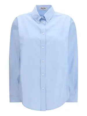 Miu Miu Cotton Poplin Shirt - Blue