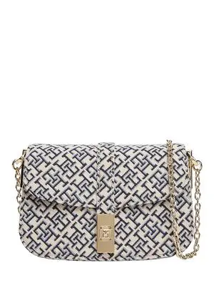 Tommy Hilfiger Jacquard Monogram Turnlock Crossbody - Space Blue