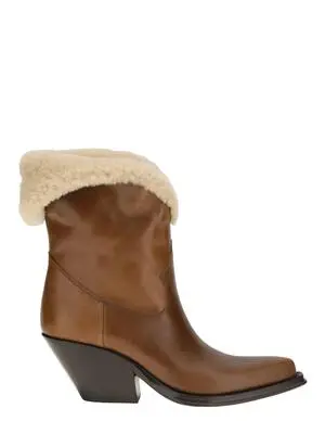 Chloé Azelan Fur-lined Ankle Boots - Brown