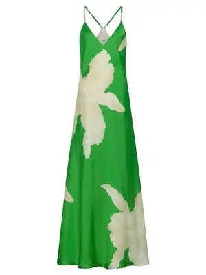 BELYED HANDCRAFT Amalfi Silk Slip Maxi Summer Dress Belyed - Green