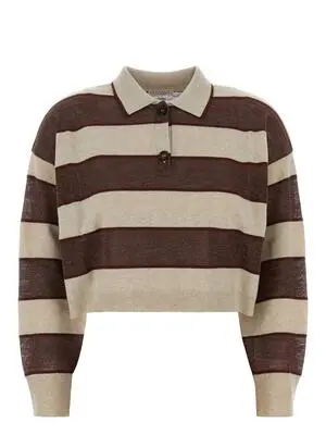 BRUNELLO CUCINELLI Brunello Cucinelli Women Embroidered Wool Blend Polo Shirt