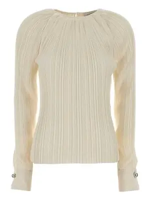 LANVIN Cream Satin Blouse - Yellow