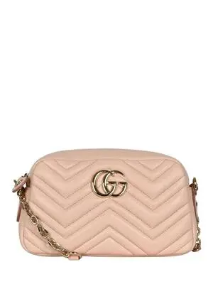 Gucci Gg Marmont Chevron Matelasse Nappa Camera Bag - Pink