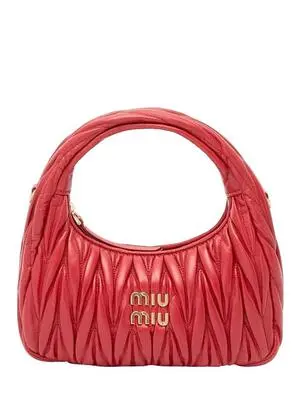Miu Miu Wander` Matelassé Leather Hobo Bag - Multicolor