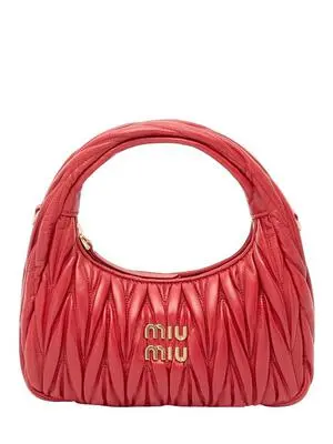 Miu Miu Wander` Matelassé Leather Hobo Bag - Multicolor