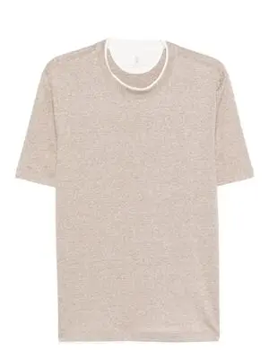 Brunello Cucinelli T-shirt With Faux-layering - Multicolor