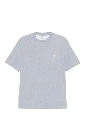 Brunello Cucinelli Crew-neck T-shirt With Logo - Multicolor