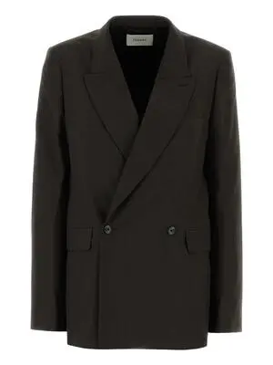 LEMAIRE Dark Twill Blazer - Brown