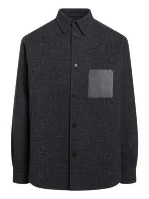 Loewe Dark Navy Shirt Jacket With Anagram Pocket - Blue