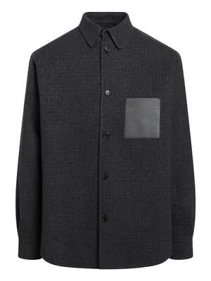 Loewe Dark Navy Shirt Jacket With Anagram Pocket - Blue