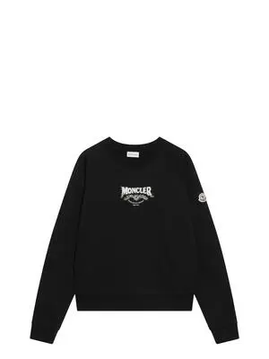 Moncler Sweatshirt With Logo Embroidery - Black