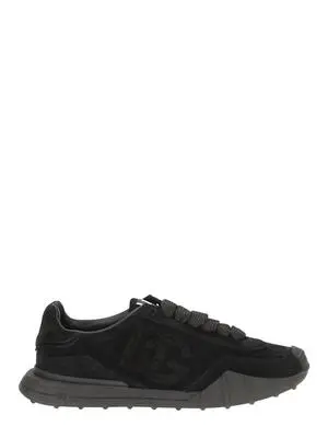 Dolce & Gabbana Dg Athletic Sneakers In Suede Leather - Black