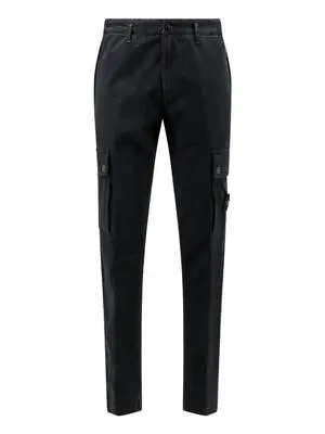 Stone Island Cargo Stretch Organic Cotton Trousers - Black