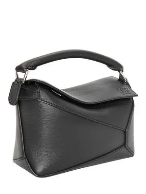 Loewe Mini Puzzle Edge Bag In Classic Leather Skin - Black