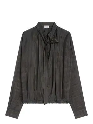 DRIES VAN NOTEN Cupro Blouse With Drawstring