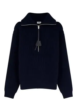 Celine Ribbed Wool And Cashmere Sweater - Blue