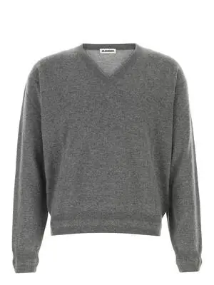 JIL SANDER Dark Grey Cashmere Sweater - Gray
