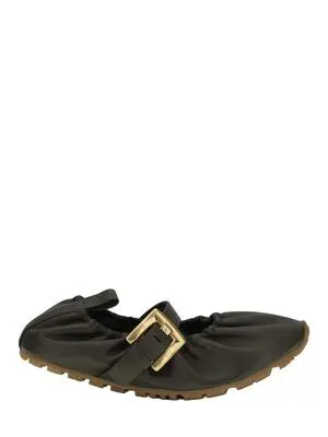 Balmain Buckle Strap Ballerinas - Green
