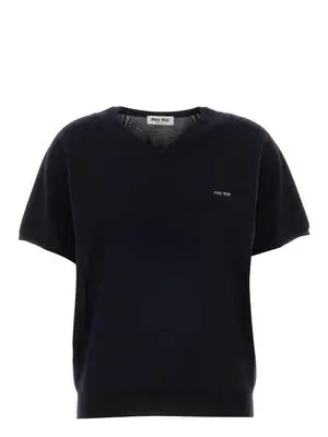 Miu Miu Midnight Wool Sweater - Blue