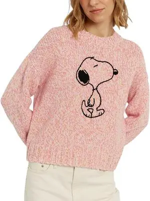 Chinti & Parker Merino Snoopy Marl Sweater - Multi Pink