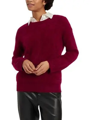 Chinti & Parker Brushed Cashmere Crew Neck Sweater - Cherry