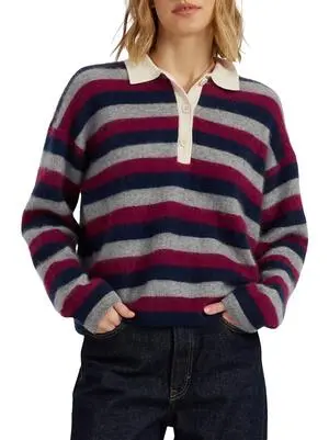 Chinti & Parker Merino Stripe Polo Top - Multi