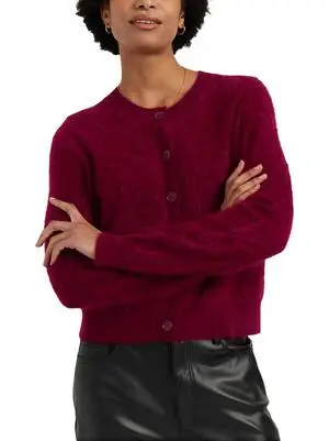 Chinti & Parker Brushed Cashmere Cardigan - Cherry