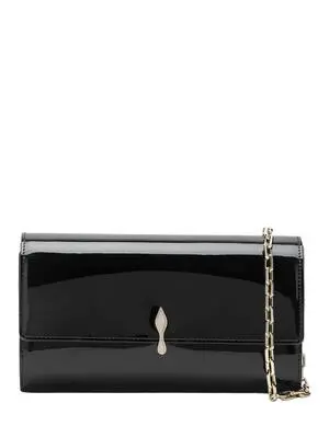 CHRISTIAN LOUBOUTIN Bettina Wallet In Patent Calfskin - Black