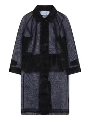 Prada Single-breasted Overcoat In Crinoline - Blue