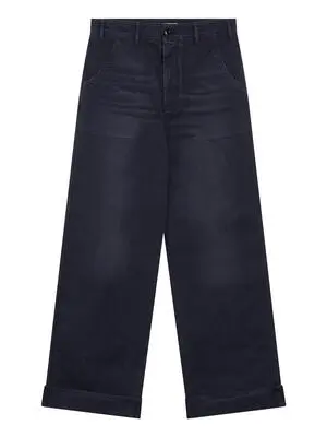 ACNE STUDIOS Acne Studios Navy Blue Cotton Twill Trousers Men