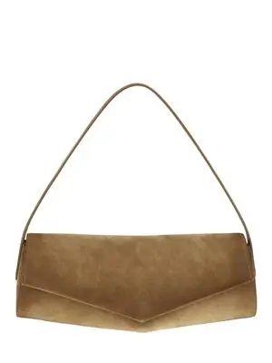 JIL SANDER Kante Suede Shoulder Bag - Brown