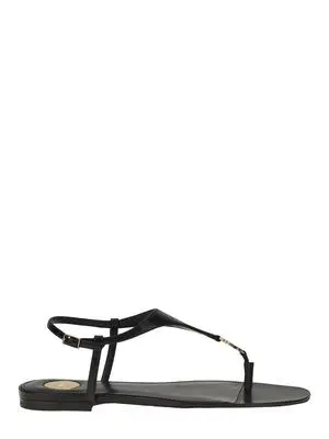 Saint Laurent Cassandre Leather Sandals - Black