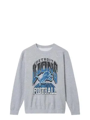 Junk Food Clothing Detroit Lions All Pro Crew Fleece - Heather Grey