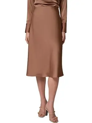Donna Karan New York Bias Midi Skirt - Camel