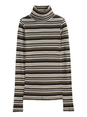 Everlane Tissue Long-Sleeve Turtleneck Beech/bone