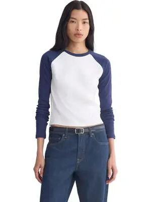 Everlane Retrosoft Cotton Raglan Shirtd Crew - Bone