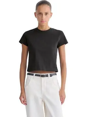 Everlane Forever Jersey Shrunken Crew Black