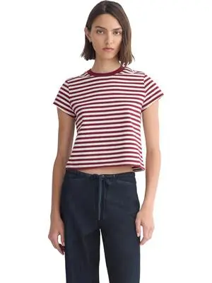 Everlane Forever Jersey Shrunken Crew Cabernet/birch