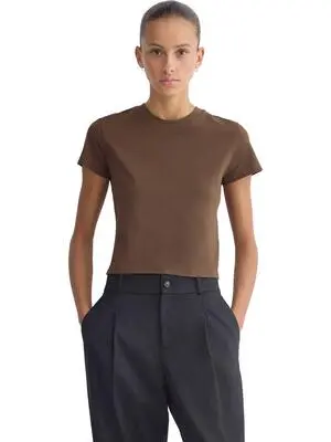 Everlane Forever Jersey Shrunken Crew Cocoa