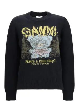 GANNI Ganni Women Wool Sweater Forest Teddy Black