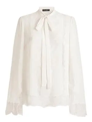 Dolce & Gabbana Silk Georgette Shirt White