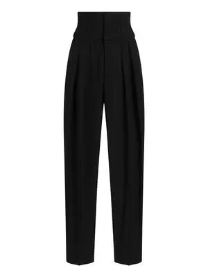 Dolce & Gabbana Pinstripe Wool Jacquard Trousers - Black