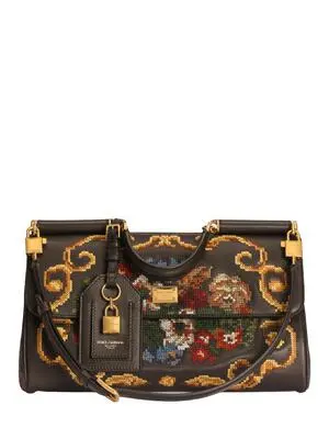Dolce & Gabbana Medium My Sicily Handbag With Fine Stitch Embroidery - Multicolor
