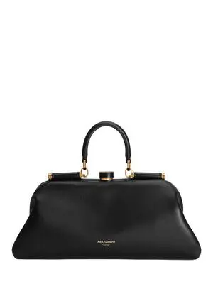 DOLCE & GABBANA Medium Grandma Handbag In Plongé Nappa Leather