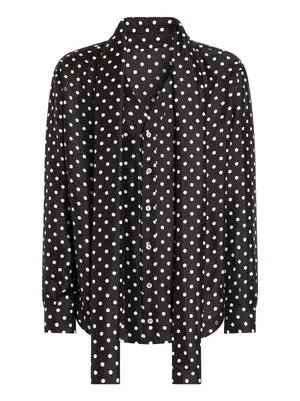 Dolce & Gabbana Polka Dot-print Silk Twill Martini Shirt Multicolor