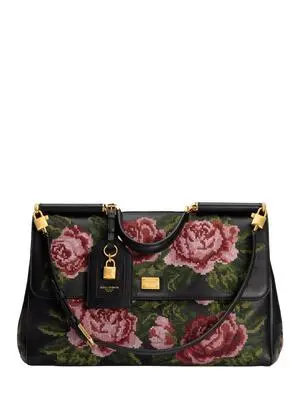 Dolce & Gabbana Maxi My Sicily Handbag In Fine Stitch Embroidery Multicolor