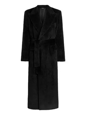 Dolce & Gabbana Double-breasted Alpaca Coat Black