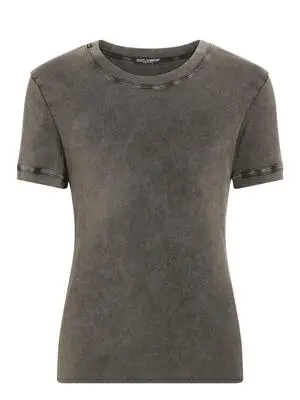 Dolce & Gabbana Ribbed Cotton T-shirt - Multicolor