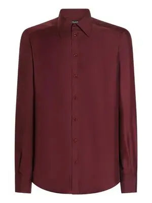 Dolce & Gabbana Silk Twill Martini Shirt Bordeaux