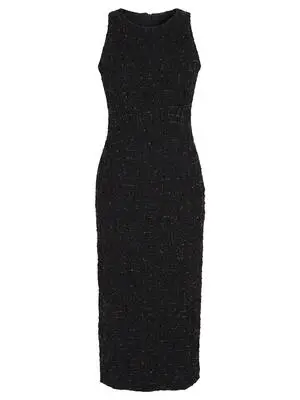 MODENAIRE Elegant Round Neck Bodycon Dress With Slimming Silhouette - Black